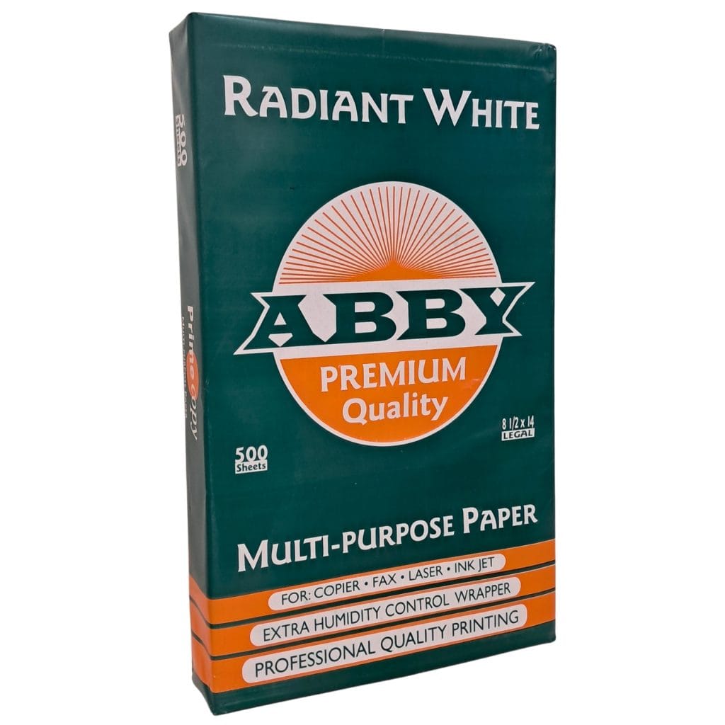Resma de Papel Bond 20 8.5" x 14" – Abby Premium | 500 Hojas
